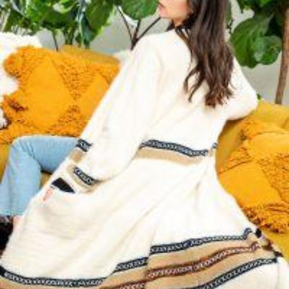 THML | Sweaters | Thml Gorgeous Boho Cardigan Or Elevated Shacket ...